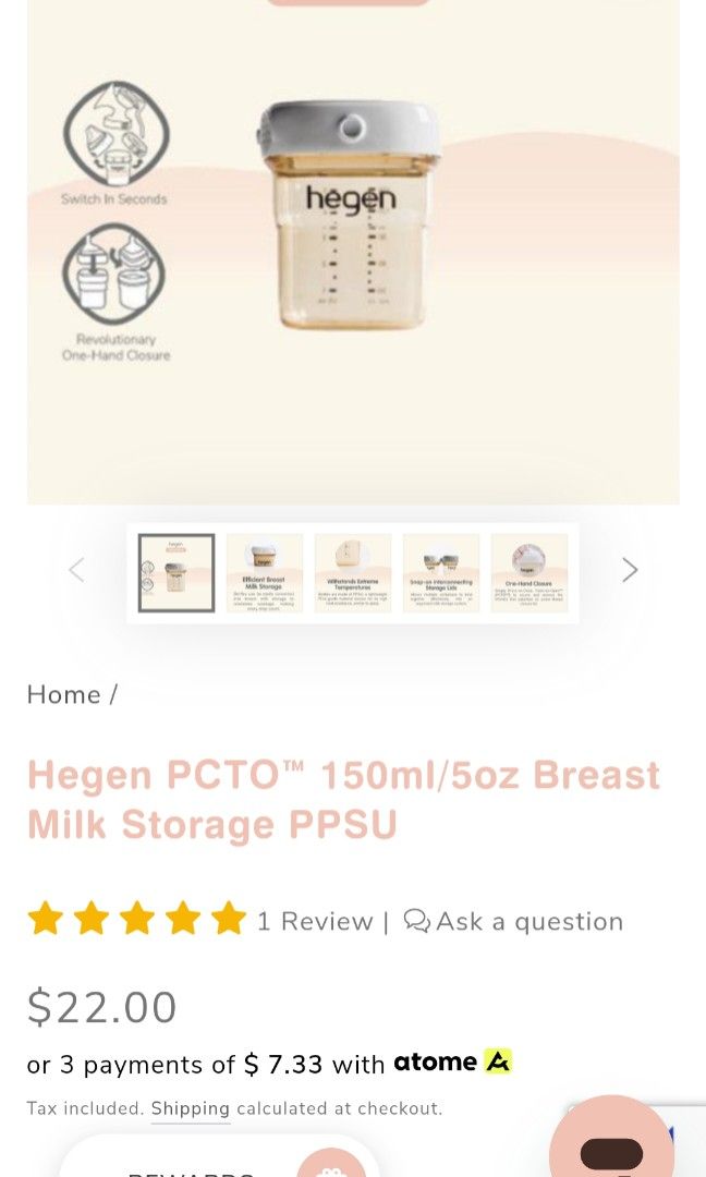 Hegan 60ml Feeding Bottle and 150ml breast milk storage bottle, Babies ...