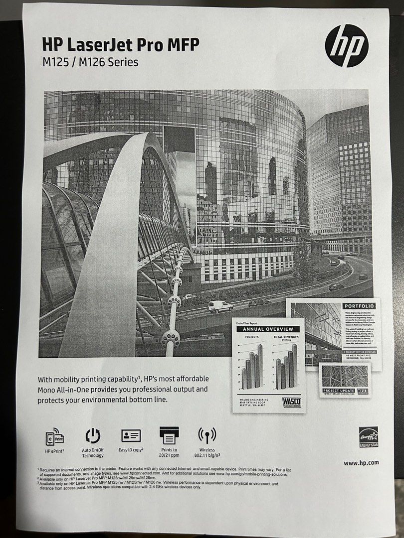 HP Laser Jet printer scanner M126NW, Computers & Tech, Printers ...