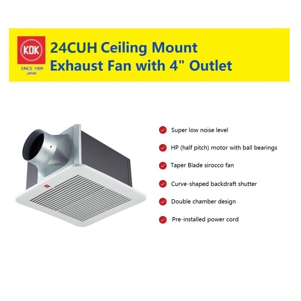 KDK 24CUH VENTILATION FAN, Furniture & Home Living, Home Improvement ...