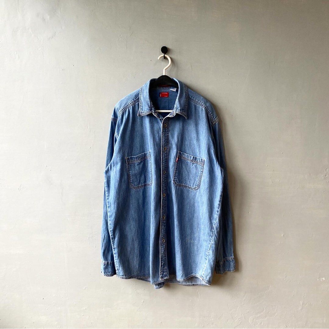 LEVIS ORIGINAL OUTER KEMEJA DENIM JEANS, Fesyen Pria, Pakaian , Atasan ...