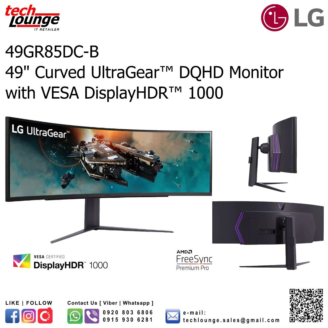LG 49GR85DC-B Curved UltraGear™ DQHD 1ms 240Hz Monitor with VESA ...