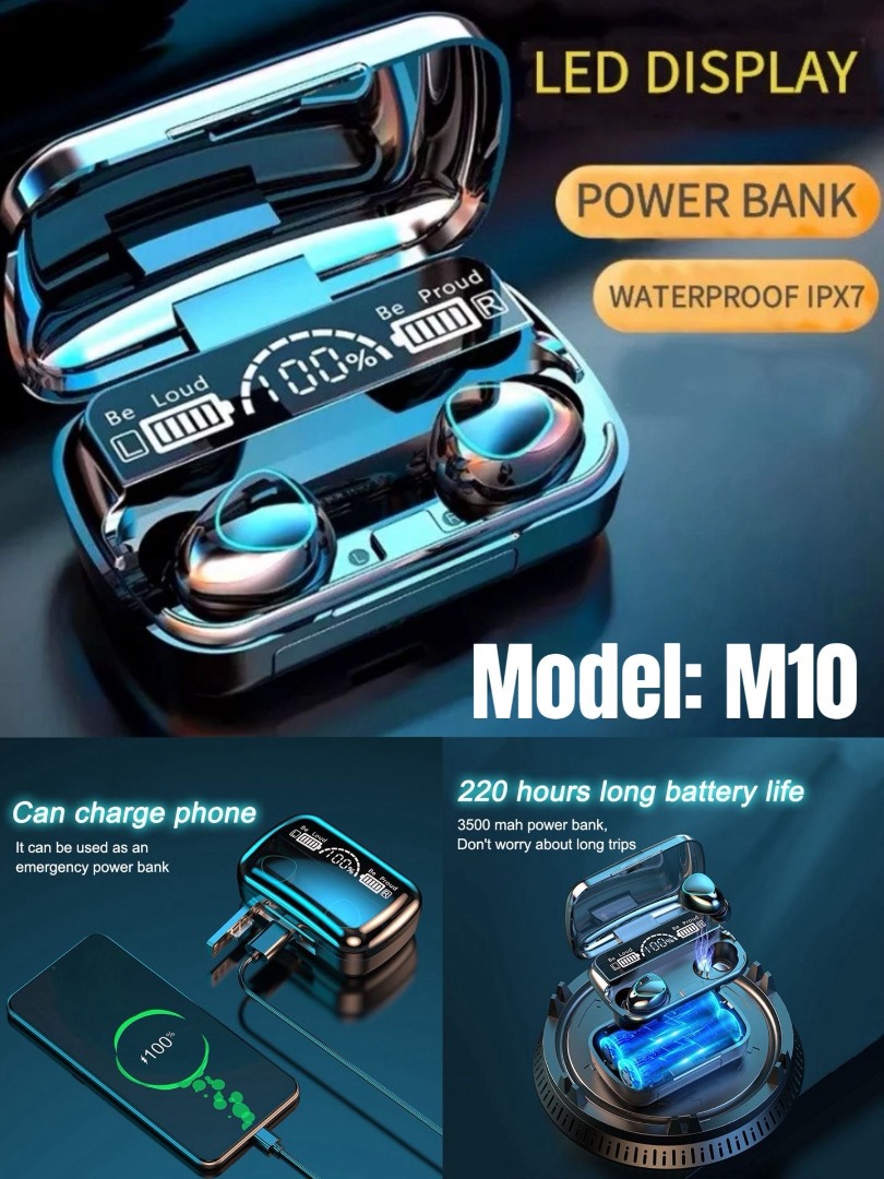 M10 TWS Wireless Earbuds / Bluetooth Earpods, Audio, Earphones on Carousell