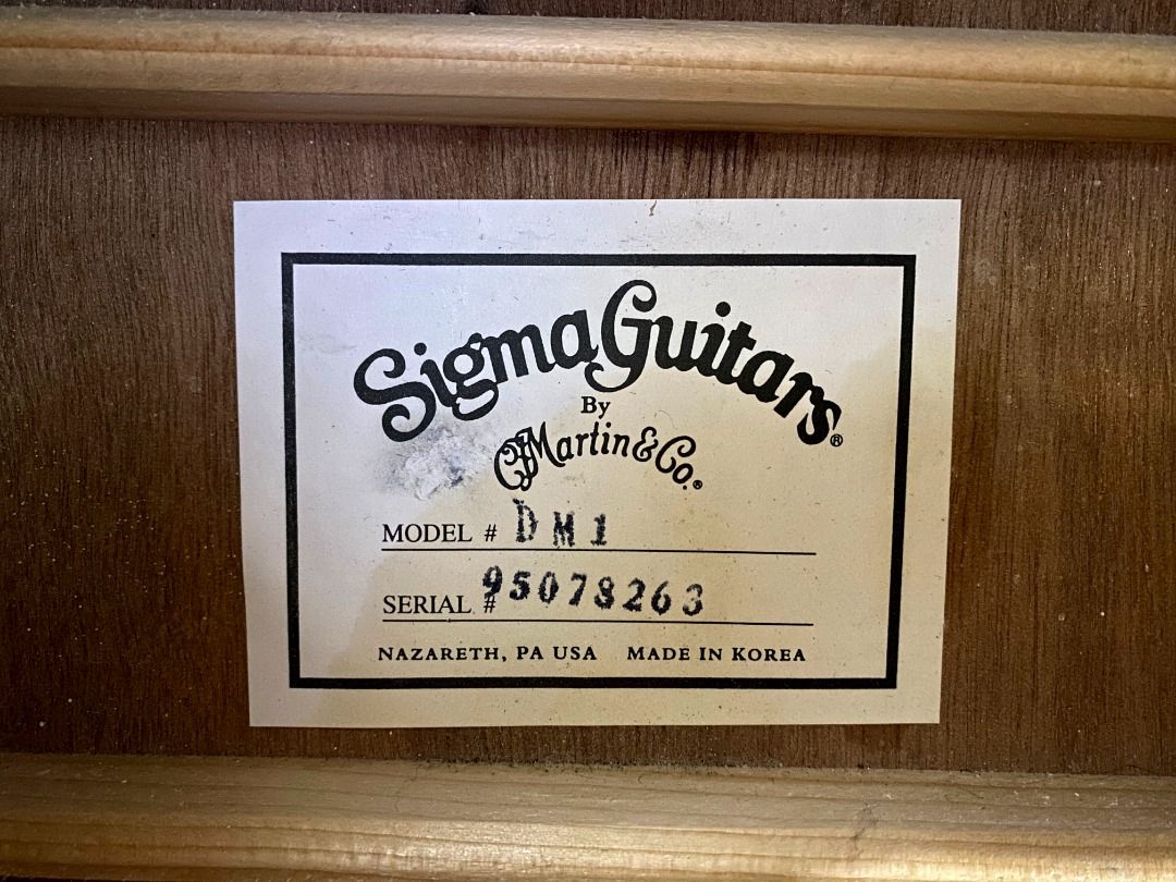 Martin "Sigma DM1" Acoustic Guitar, Hobbies & Toys, Music & Media ...