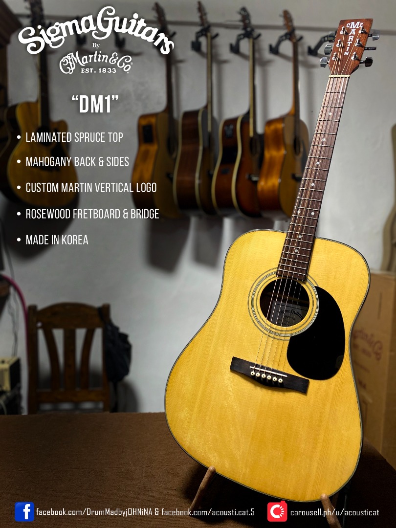 Martin "Sigma DM1" Acoustic Guitar, Hobbies & Toys, Music & Media ...