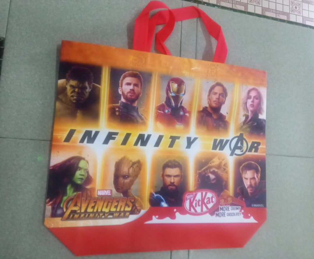 Marvel Avengers Infinity War x Kit Kat Woven Bag., Hobbies & Toys ...