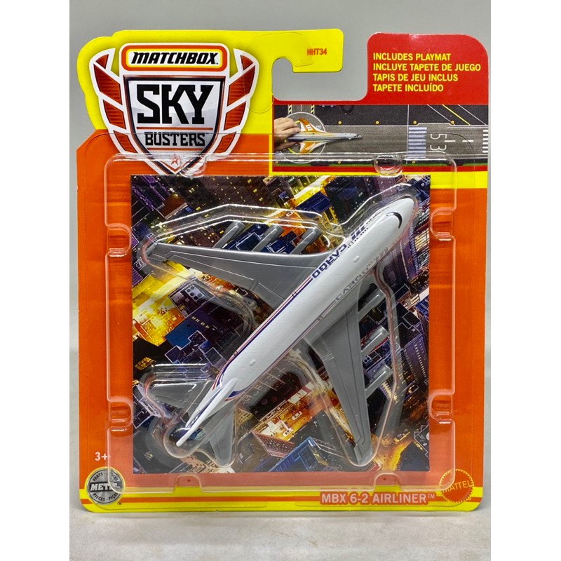 Matchbox MBX 6-2 AIRLINER White Grey Cargo Transporter Sky Busters ...