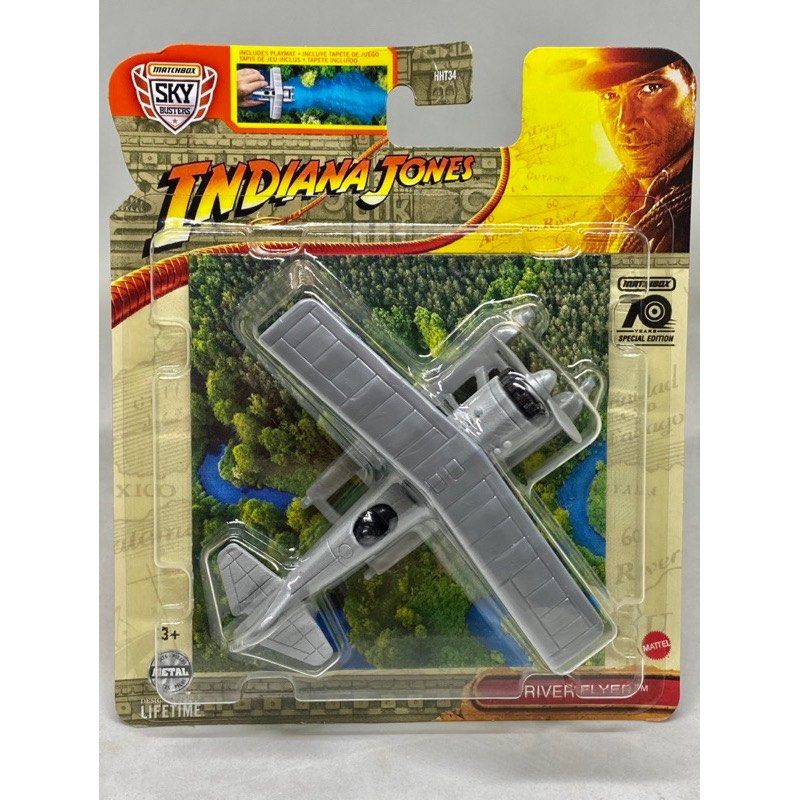 Matchbox RIVER FLYER Grey Indiana Jones Biplane Fixed Wing Aircraft 70 ...