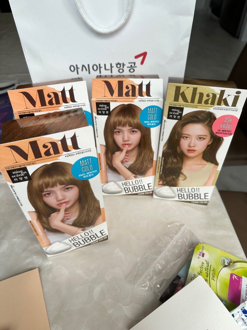 Matt Hello!! Bubble Hair Dye Foam Colour Matt Gold and Ash Khaki ...