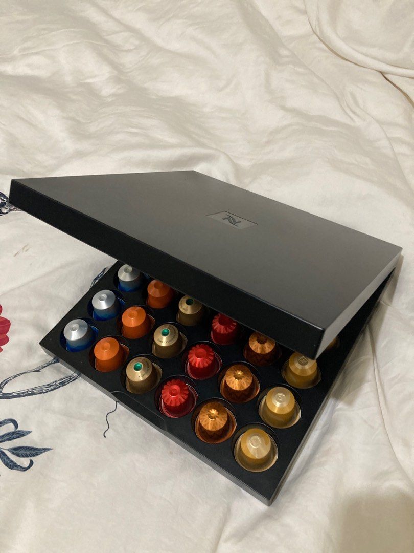 Nespresso original line 36-pod wooden display case dispenser holder ...