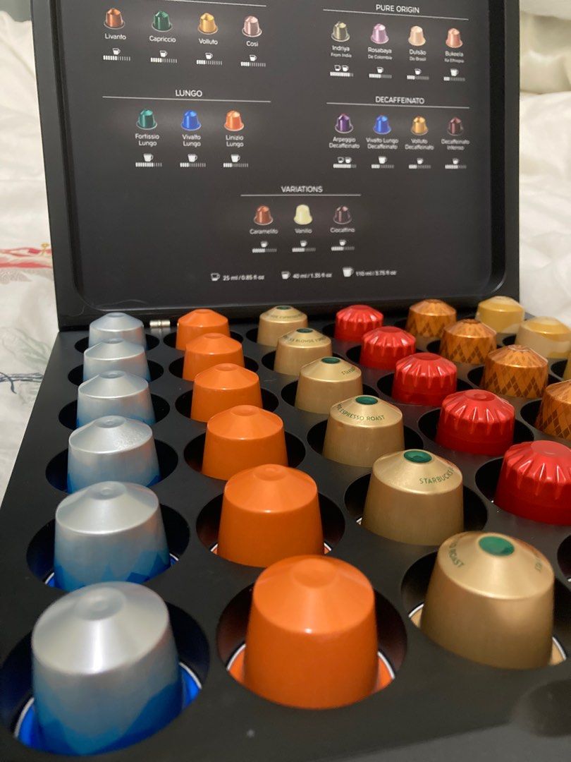 Nespresso original line 36-pod wooden display case dispenser holder ...