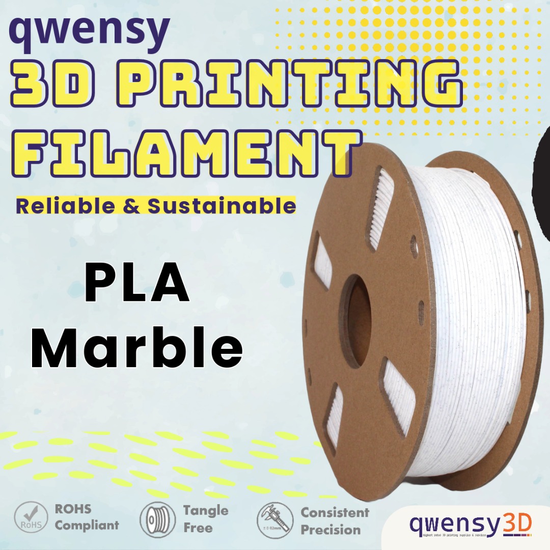 (New!) qwensy PLA Marble 3D Printing Filament - Create Stunning Marble ...