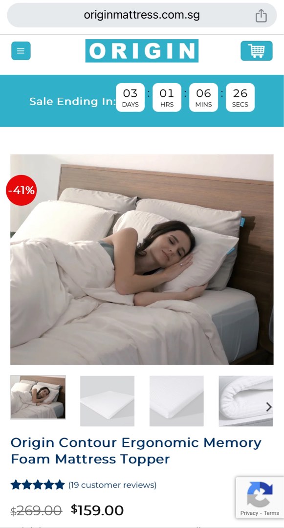 Origin Ergonomic Memory Form Mattress Topper, Furniture & Home Living ...