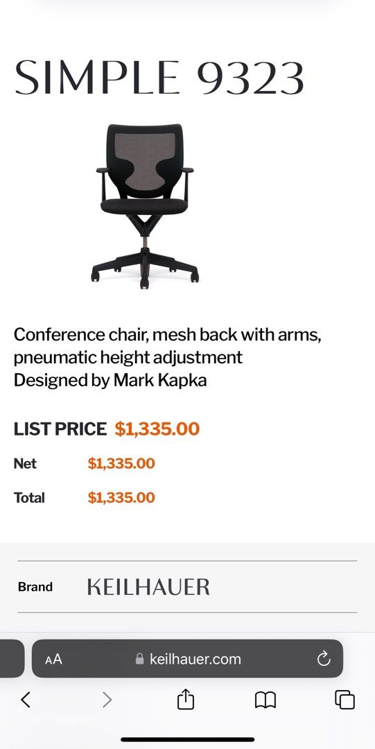 Original Keilhauer Simple 9323 Ergonomic Chairs (2nd Hand Office Chairs ...