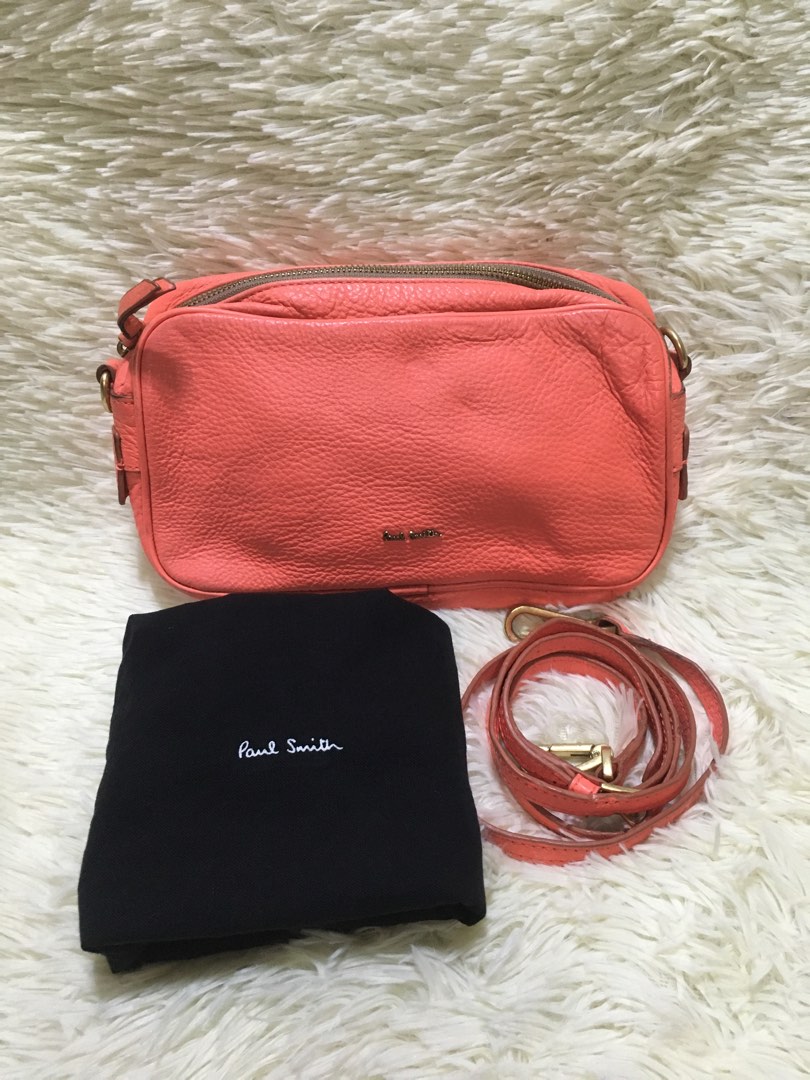 Paul Smith Coral Orange Leather Sling Bag, Luxury, Bags & Wallets on ...