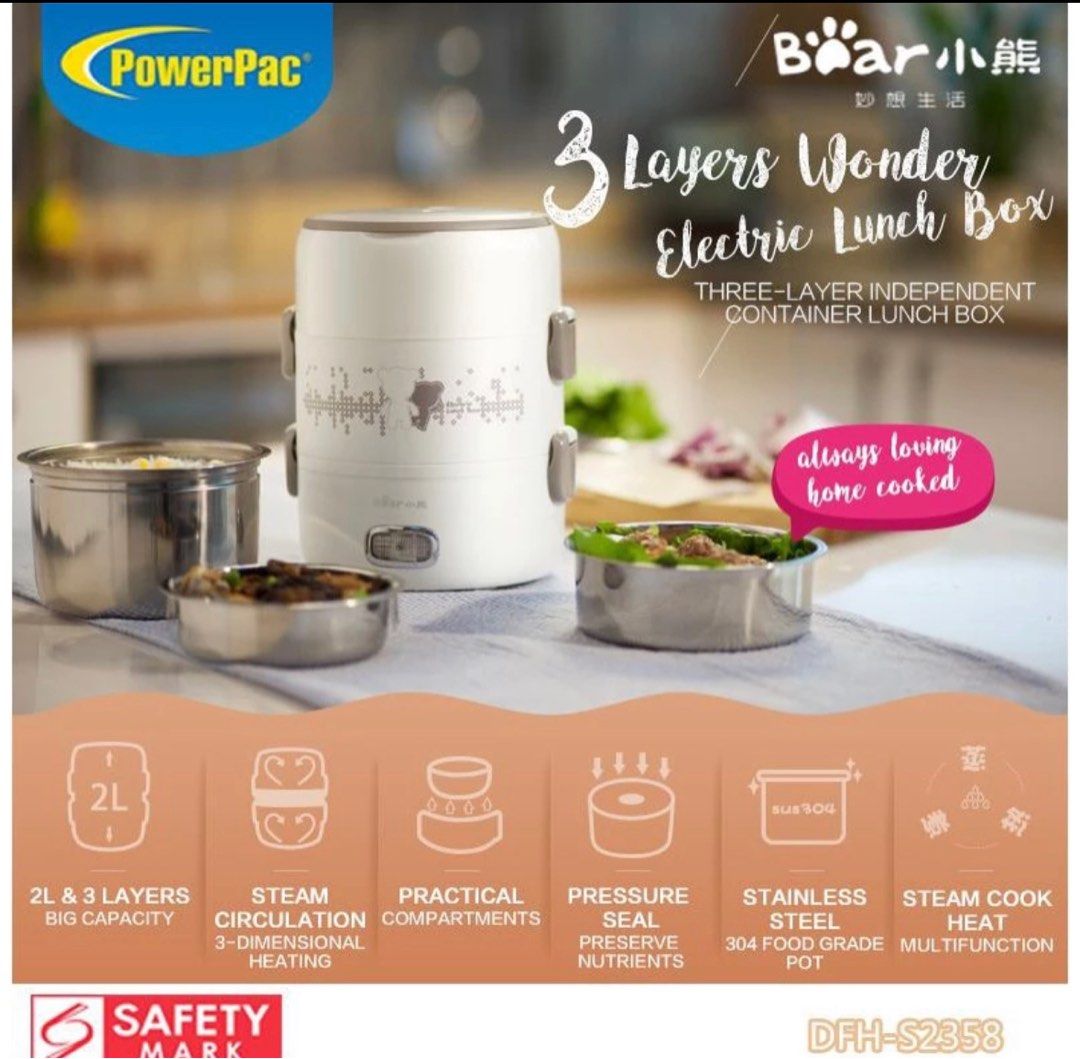 Power pac electric lunch box, TV & Home Appliances, Kitchen Appliances ...