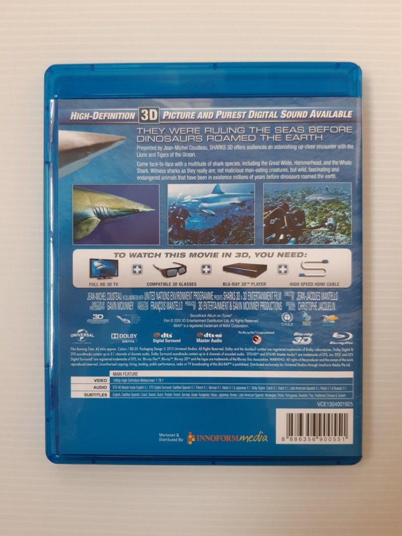 Pre-owned Sharks Blu Ray 3D + Blu Ray, Hobbies & Toys, Music & Media ...