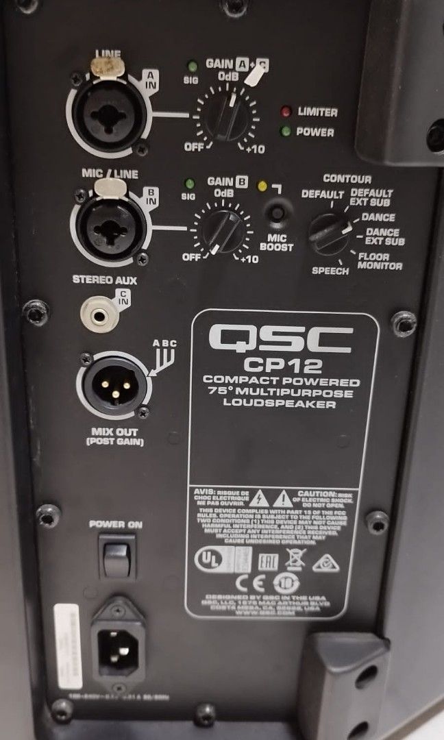 QSC Loudspeaker, CP12-UK 2Pcs ,2 Speaker Stand, Audio, Soundbars ...