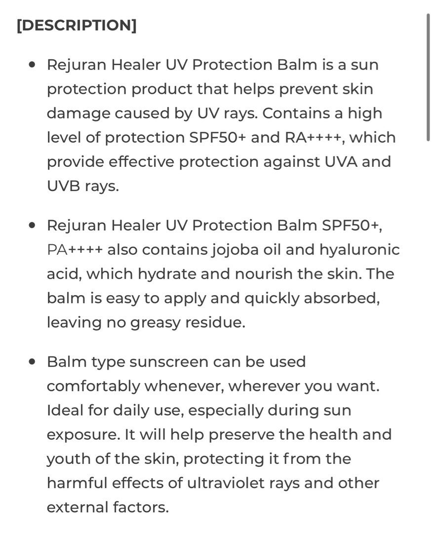 Rejuran Healer UV protection Balm SPF50+ PA++++ 19g, Beauty & Personal Care, Face, Face Care on ...