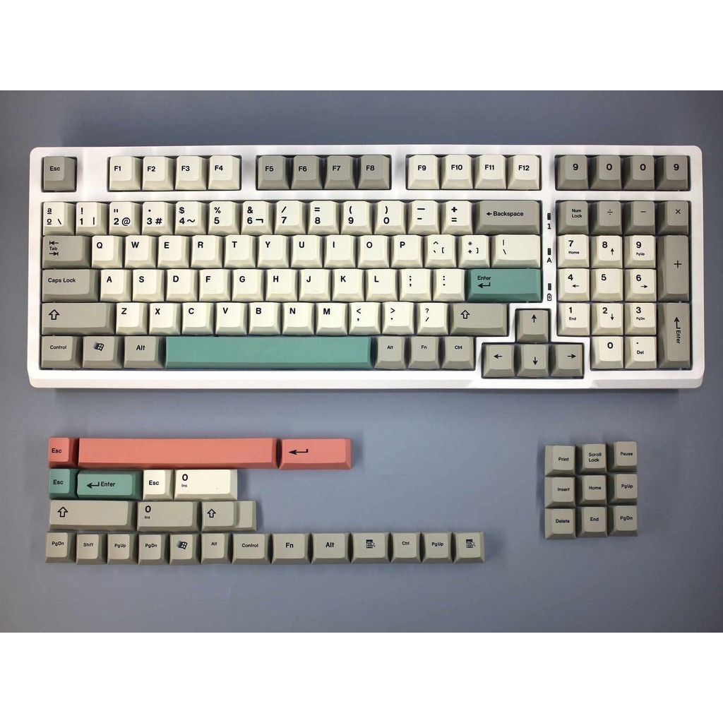 Retro Keycaps Set 126 Keys PBT Cherry Profile Keycap For MX Switch ...