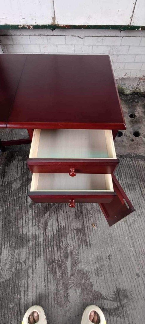 Rosewood Like Office Desk/Table with Pull Out Drawers and Cabinet ...