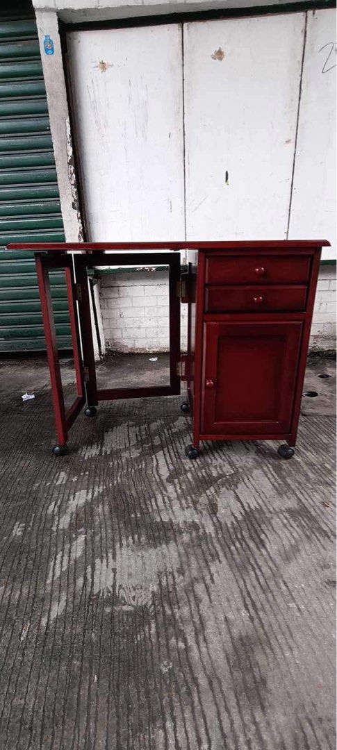 Rosewood Like Office Desk/Table with Pull Out Drawers and Cabinet ...