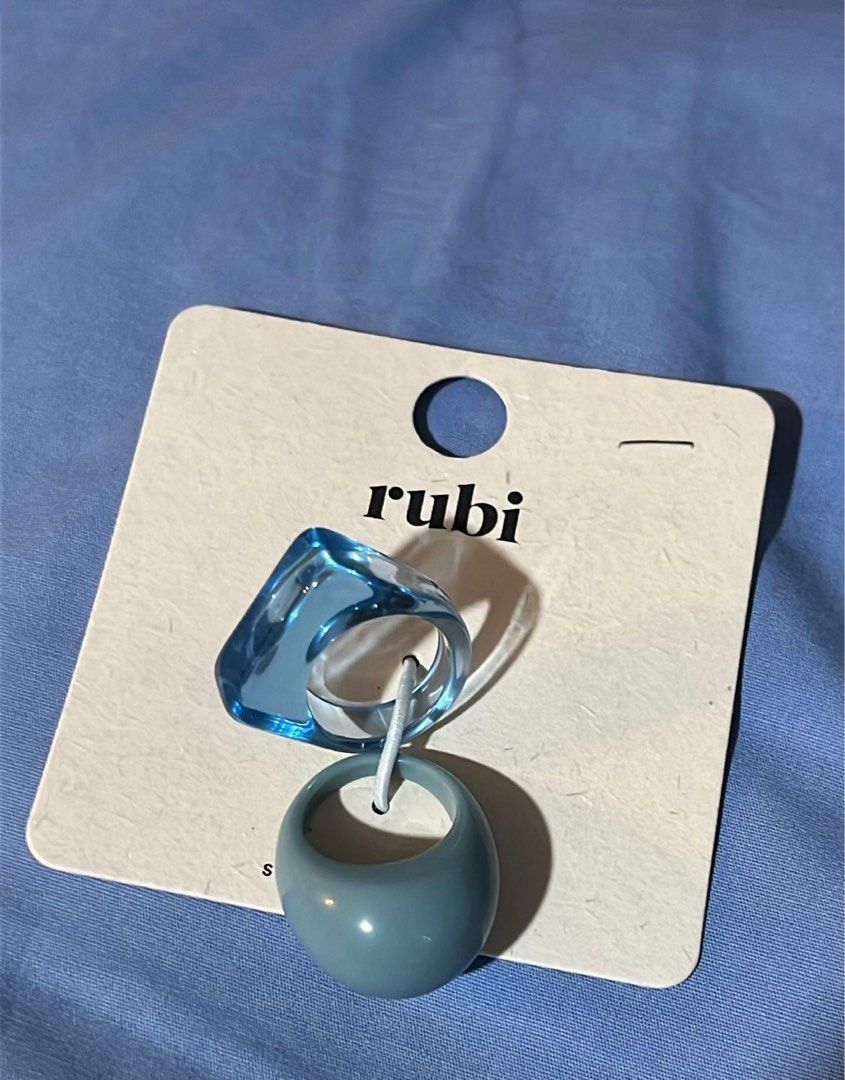 Rubi Blue Ring Set, Women's Fashion, Jewelry & Organizers, Rings on ...
