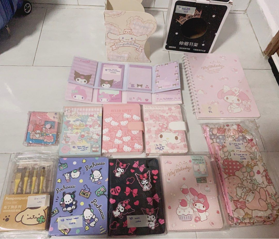 Sanrio character notebook pouch book divider 3 in 1 cable sticky note ...