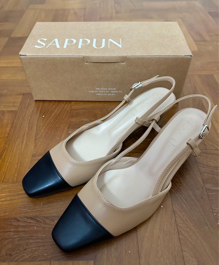 Sappun Irove two tone slingback heel, Women's Fashion, Footwear, Heels ...