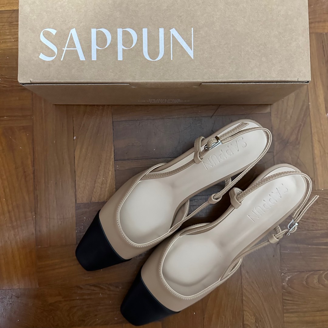 Sappun Irove two tone slingback heel, Women's Fashion, Footwear, Heels ...