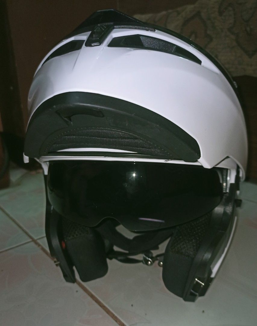 Sec Modular Helmet Whirlwind Solid Gloss White with Clear Visor ...