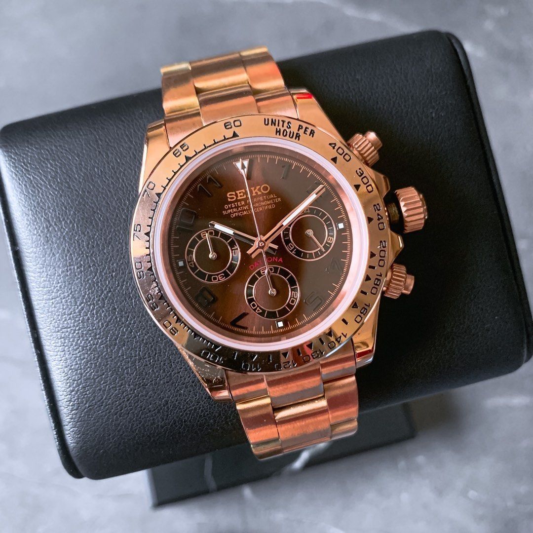 Seiko Cosmograph Daytona Chocolate & Everrose Gold Watch, Luxury ...