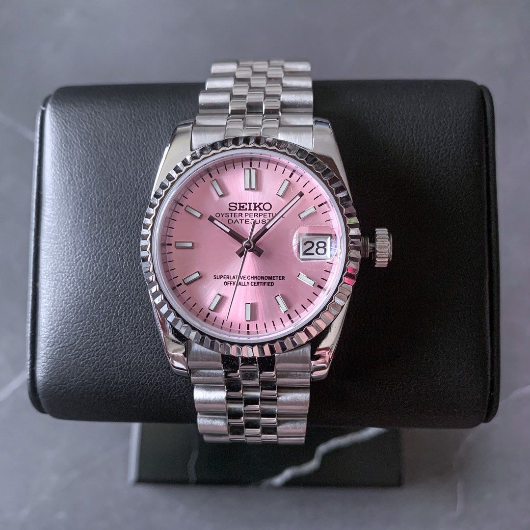 Seiko Oyster Perpetual Datejust Pink & Silver Watch, Luxury, Watches on ...