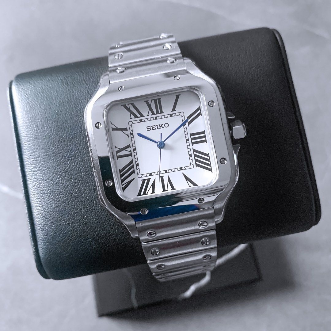 (SALE) Seiko Santos De White & Silver Watch, Luxury, Watches on Carousell