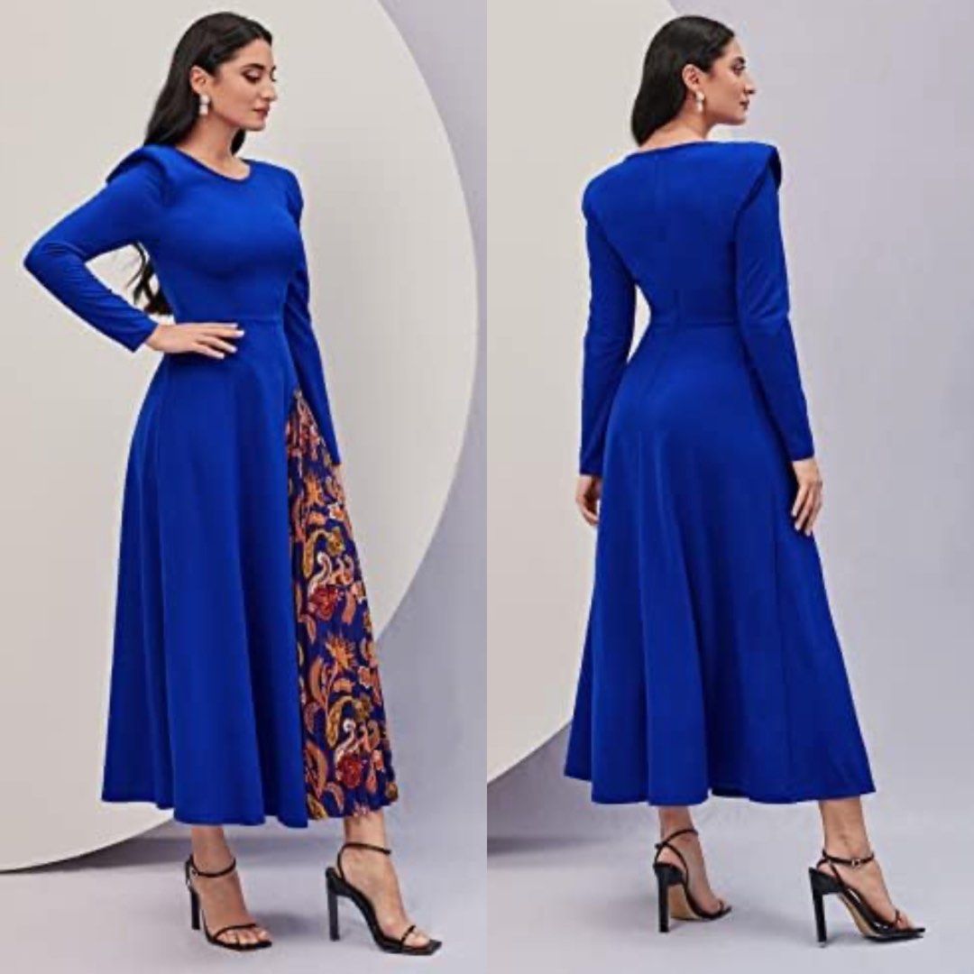 SHEIN brand new royal blue elegant classy semi formal pleated evening ...