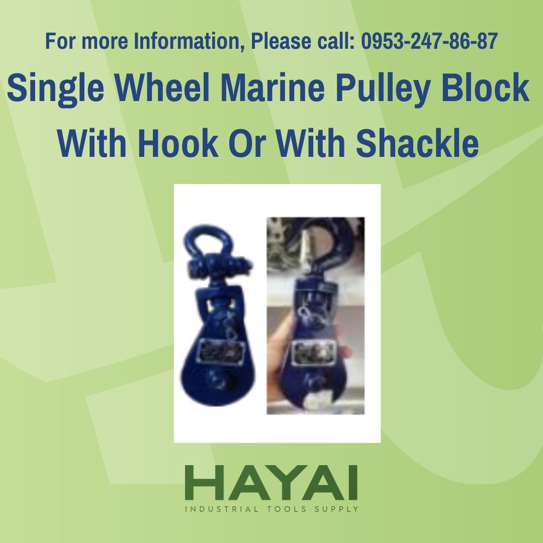 Single Wheel Marine Pulley Block With Hook Or With Shackle, Commercial ...