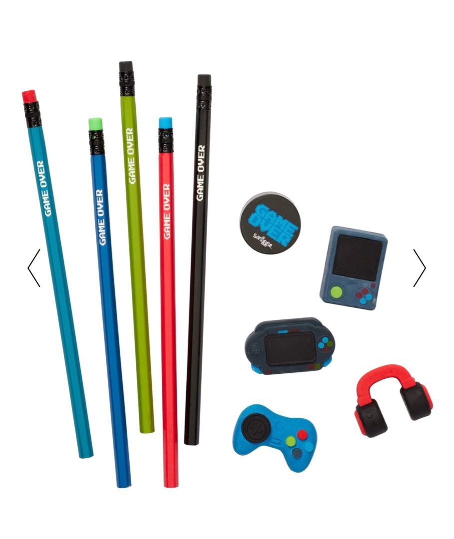 Smiggle pencil and eraser set, Hobbies & Toys, Stationary & Craft ...