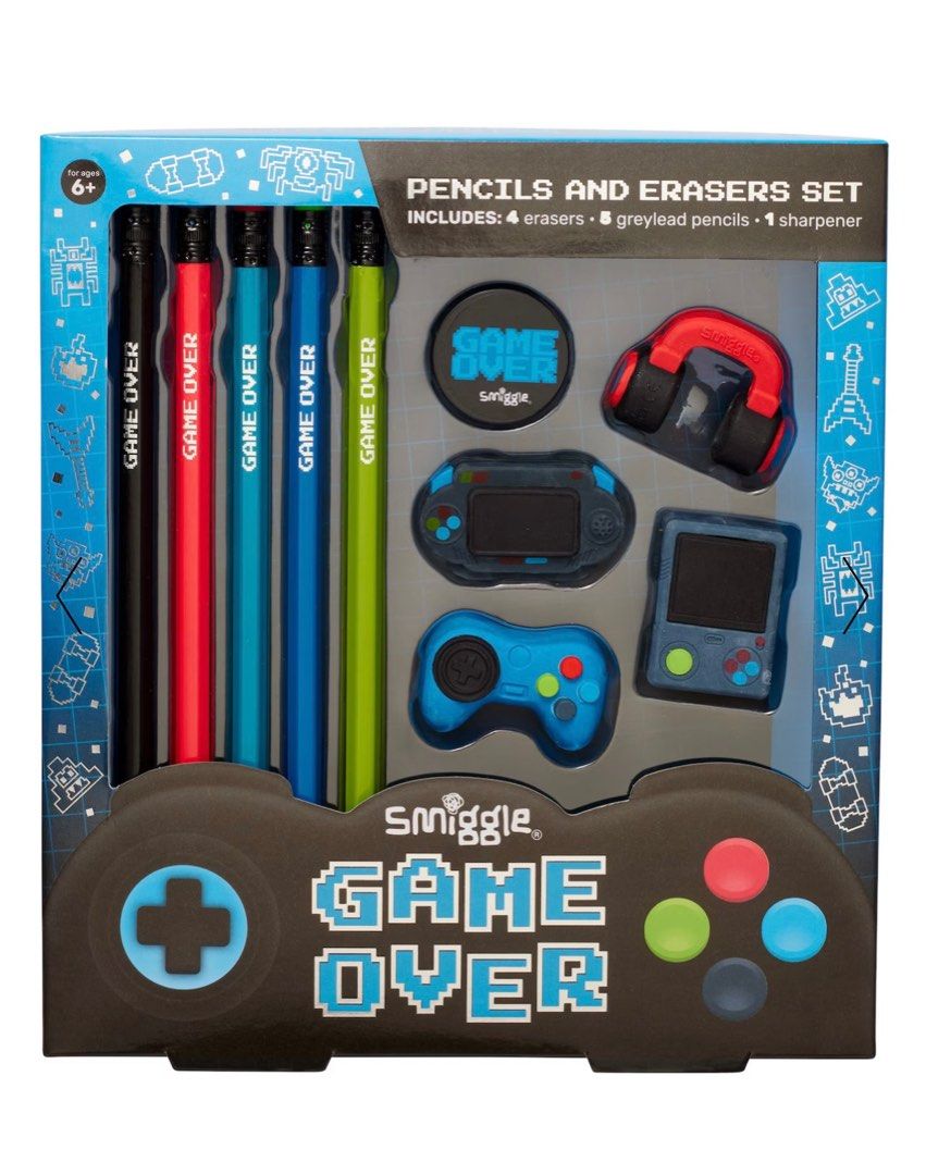 Smiggle pencil and eraser set, Hobbies & Toys, Stationary & Craft ...