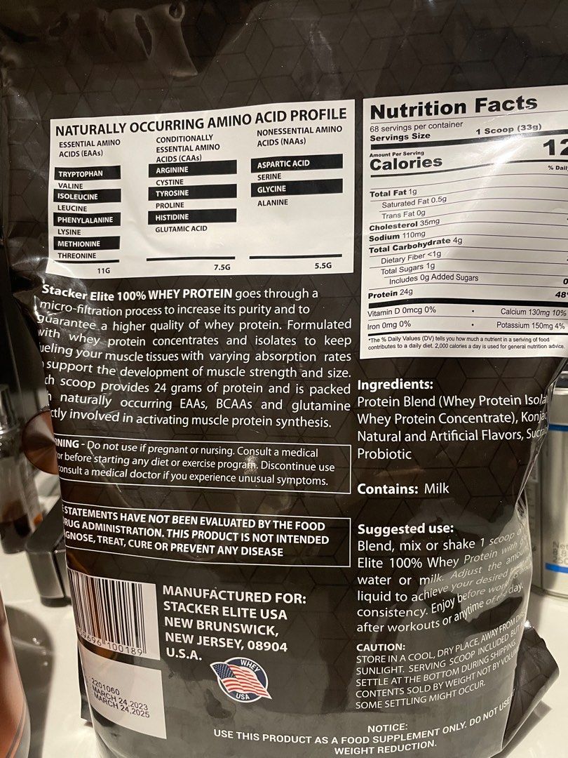 5lbs Stacker Elite Whey Vanilla, Health & Nutrition, Health Supplements ...