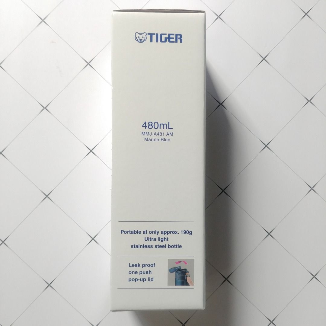 Tiger Ultra-Light Stainless Steel Bottle (Thermal Flask)(480ml)(MMJ-A481)(Cream White or Marine ...