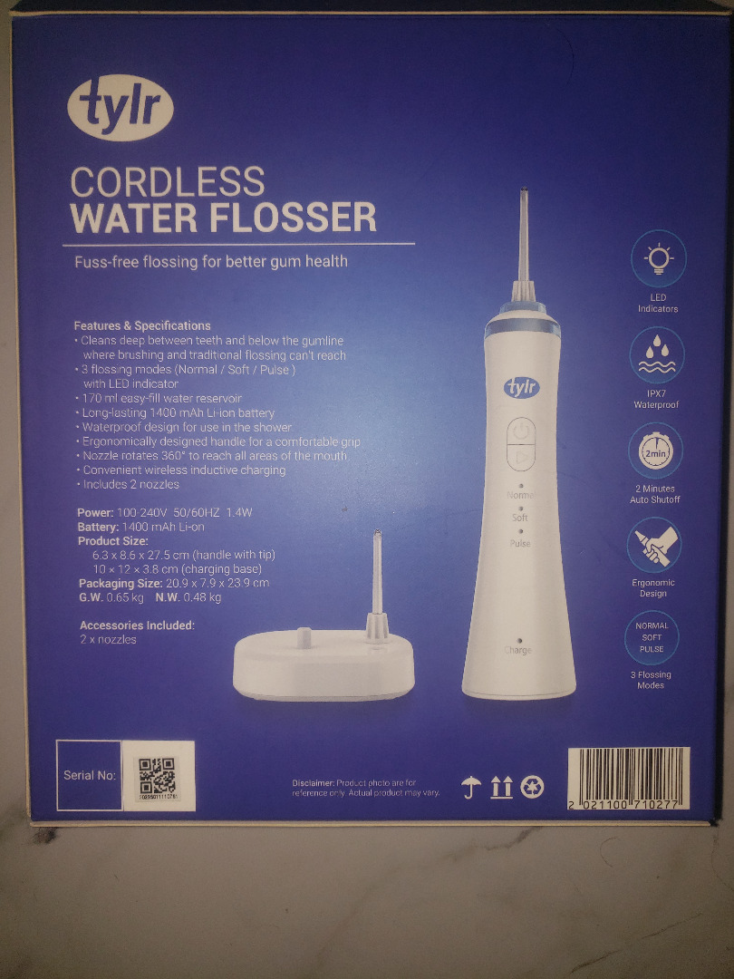 tylr Cordless Water Flosser, Beauty & Personal Care, Sanitary Hygiene ...