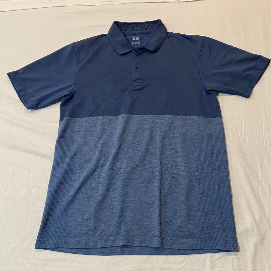 Uniqlo Blue Two Tone Polo Shirt, Men's Fashion, Tops & Sets, Tshirts ...