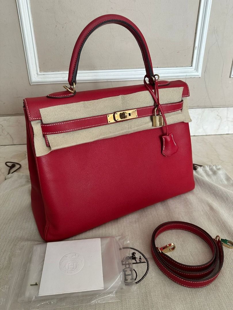 VGC K25 Rouge Cassaque Epsom Candy Permabrass Ghw #P Inside Blue ...