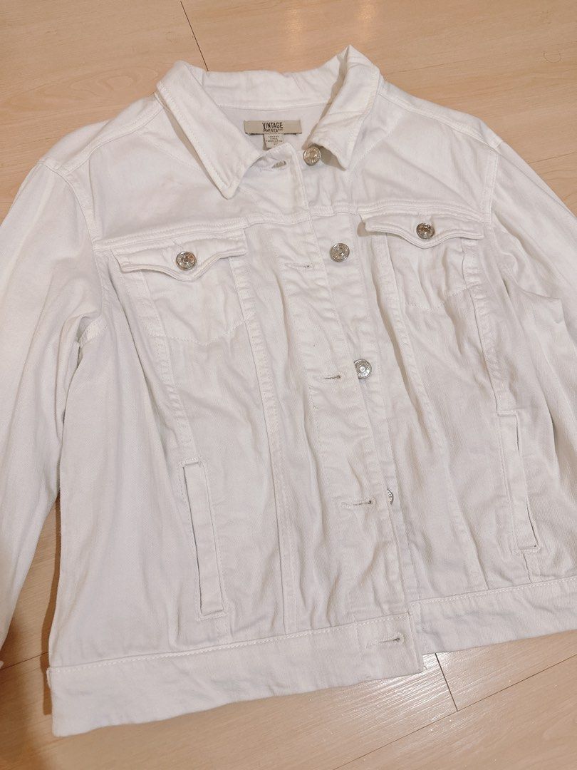 Vintage America white jacket (maong), Women's Fashion, Coats, Jackets ...