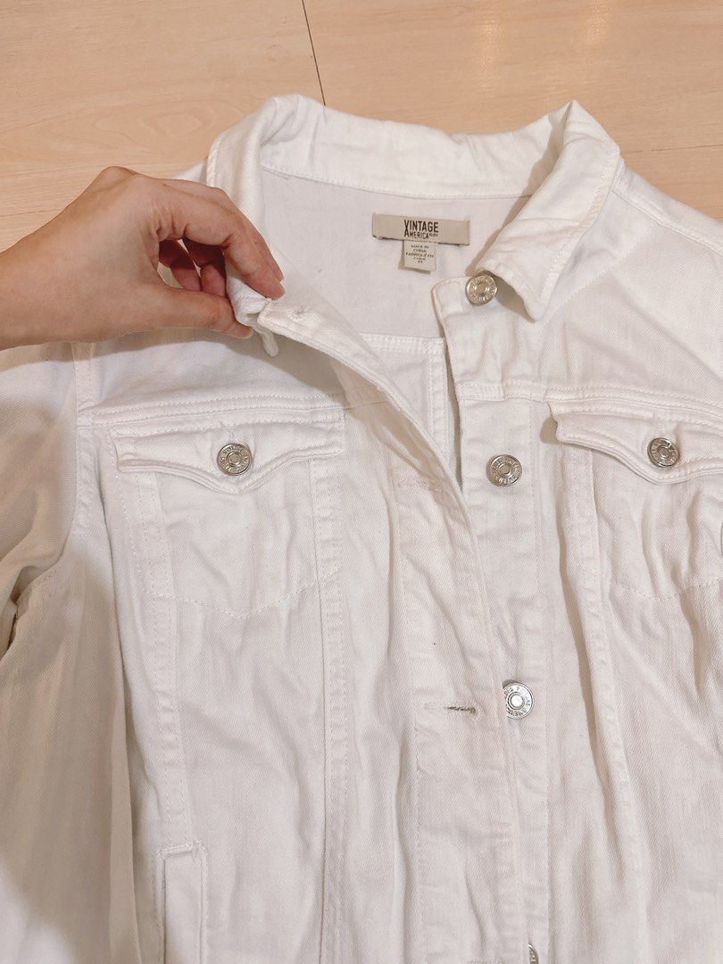 Vintage America white jacket (maong), Women's Fashion, Coats, Jackets ...