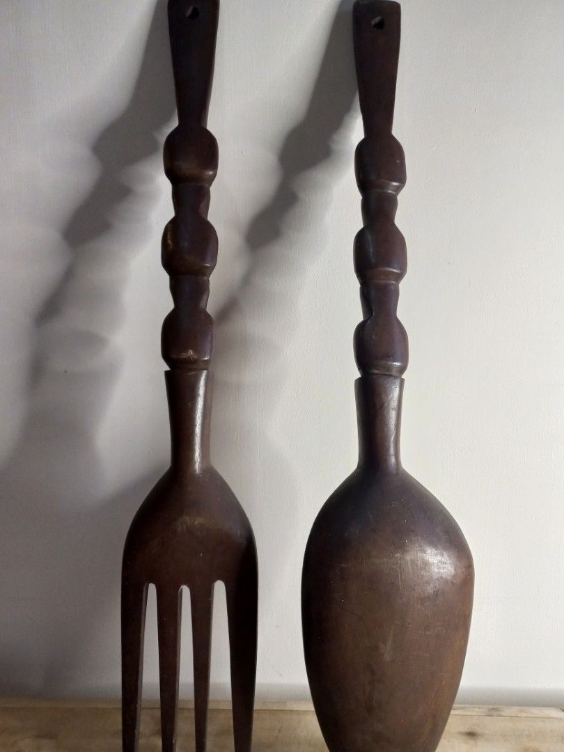 Vintage Ifugao Wooden Spoon And Fork Carving Hobbies And Toys Memorabilia And Collectibles