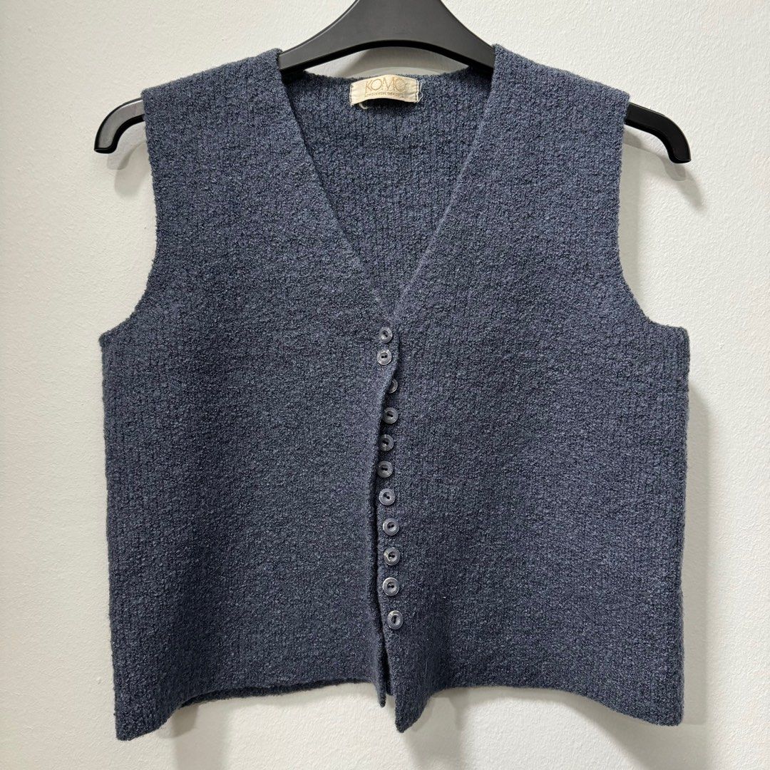 Vintage Japanese Wool Vest, Women's Fashion, Tops, Blouses on Carousell