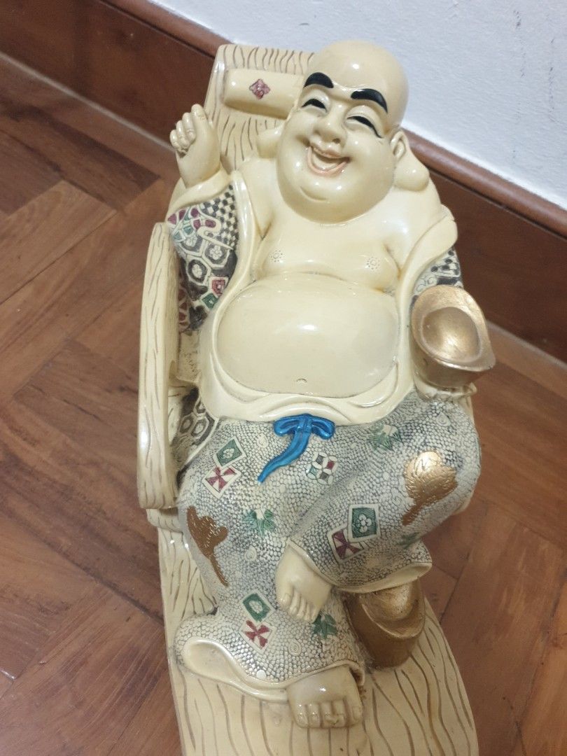VintAge laughing chinese man on rocking chair, Furniture & Home Living ...