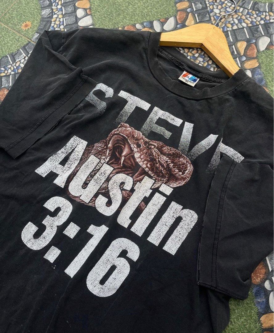 Vintage Steve Austin 3:16 Snake graphic, Fesyen Pria, Pakaian , Atasan ...