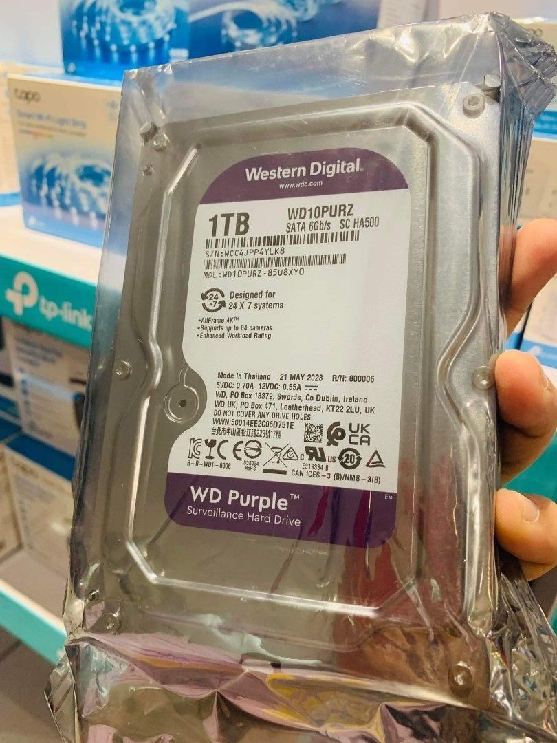 Western Digital 1TB Purple Surveillance SATA 3.5 HDD WD10PURZ ...