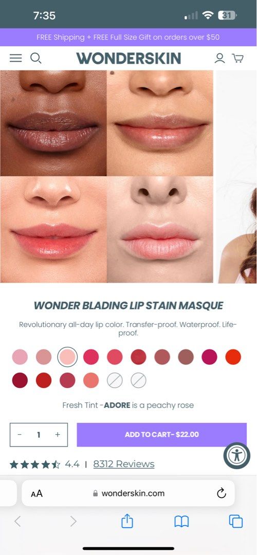 Wonder Skin viral violet lip stain mask in adore kelsey merritt ...